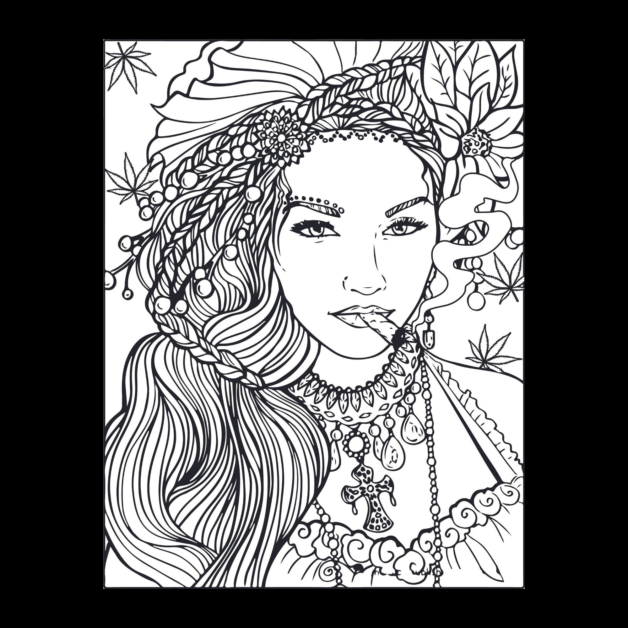 20 Stoner Women Coloring Sheets - Etsy