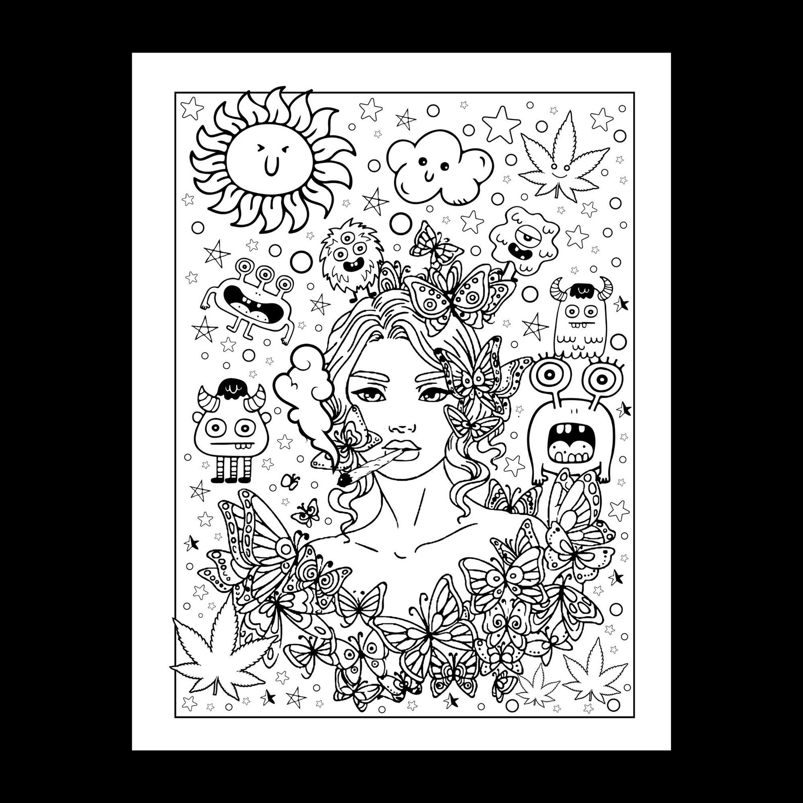 5 Adult Doodle Coloring Pages - Etsy