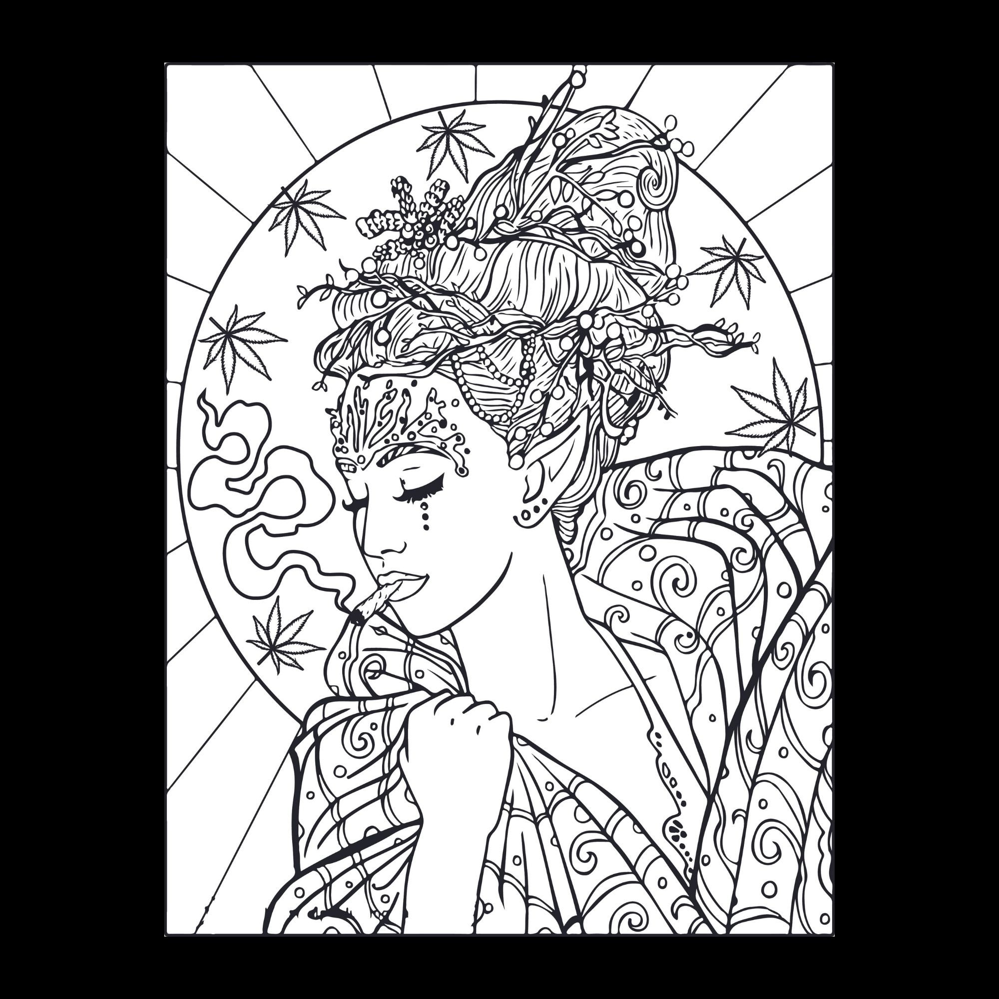 5 Stoner Chick Coloring Pages for Adults - Etsy