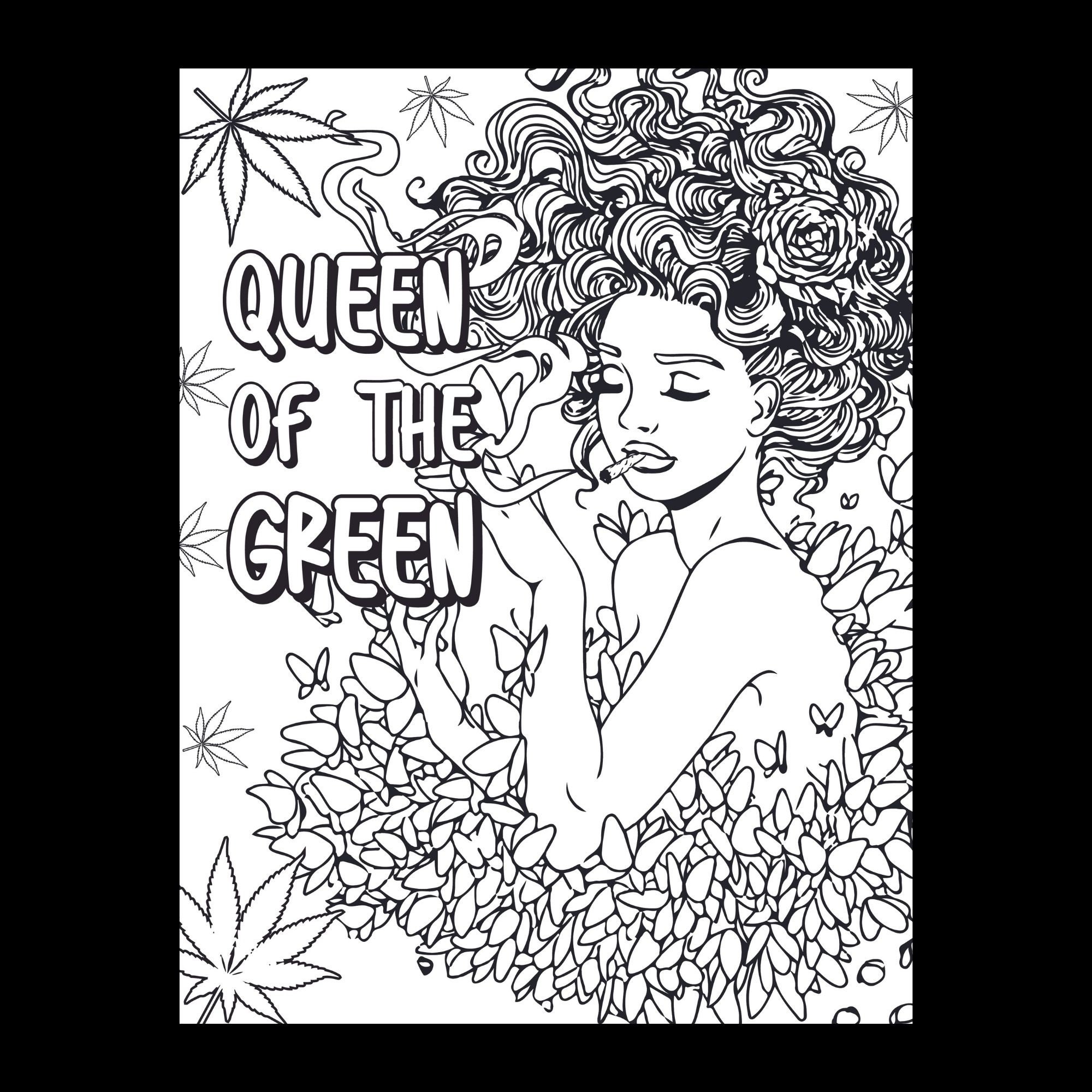 10 Women Stoner Coloring Pages for Adults - Etsy