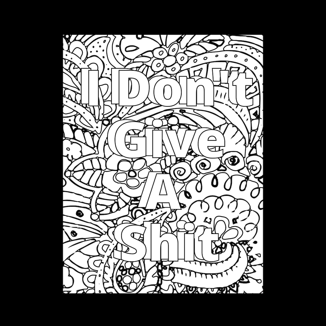 10 Digital Cursing Adult Coloring Pages - Etsy