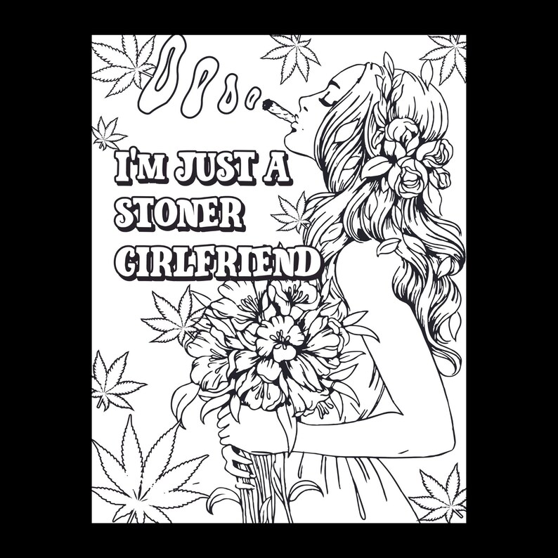 10 Women Stoner Coloring Pages for Adults - Etsy