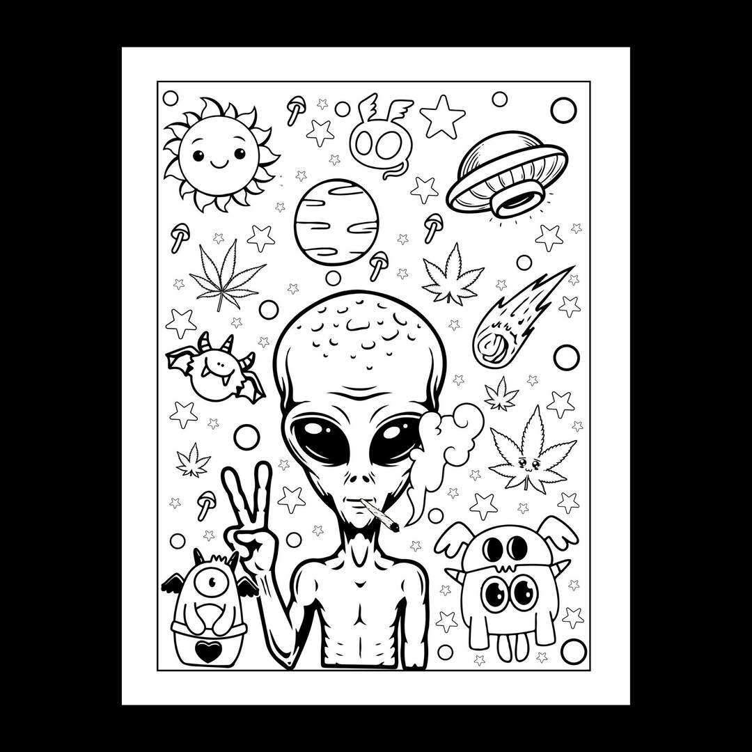 5 Fun Adult Doodle Coloring Pages - Etsy