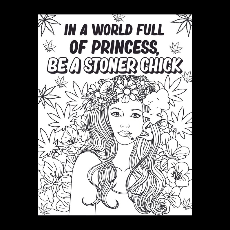 5 Stoner Chick Coloring Pages for Adults - Etsy