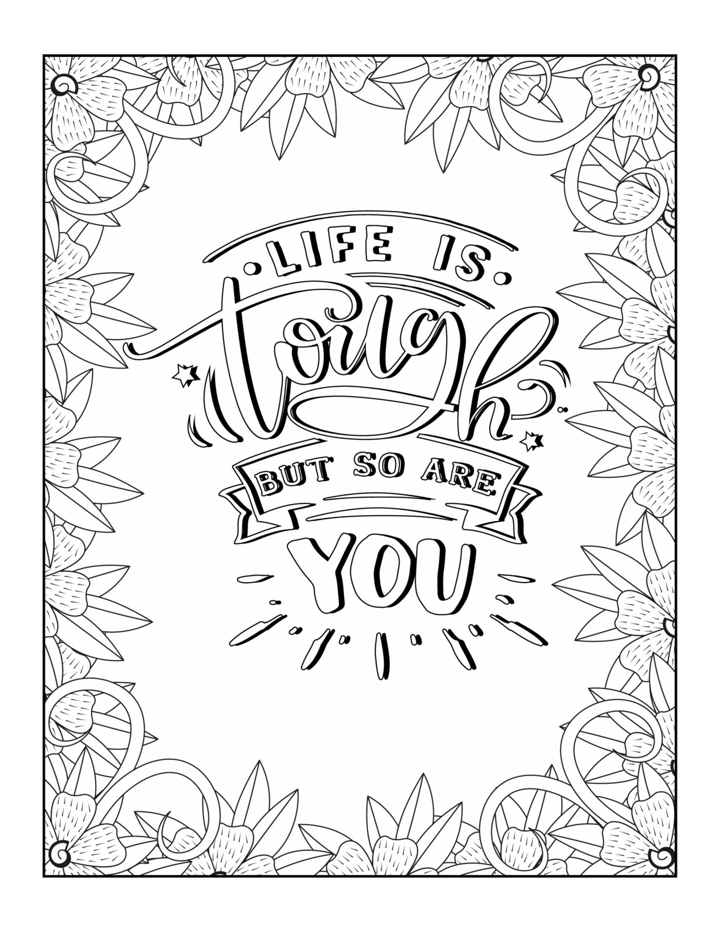 22 Positive & Inspirational Quotes for Dreamers / Digital Coloring ...