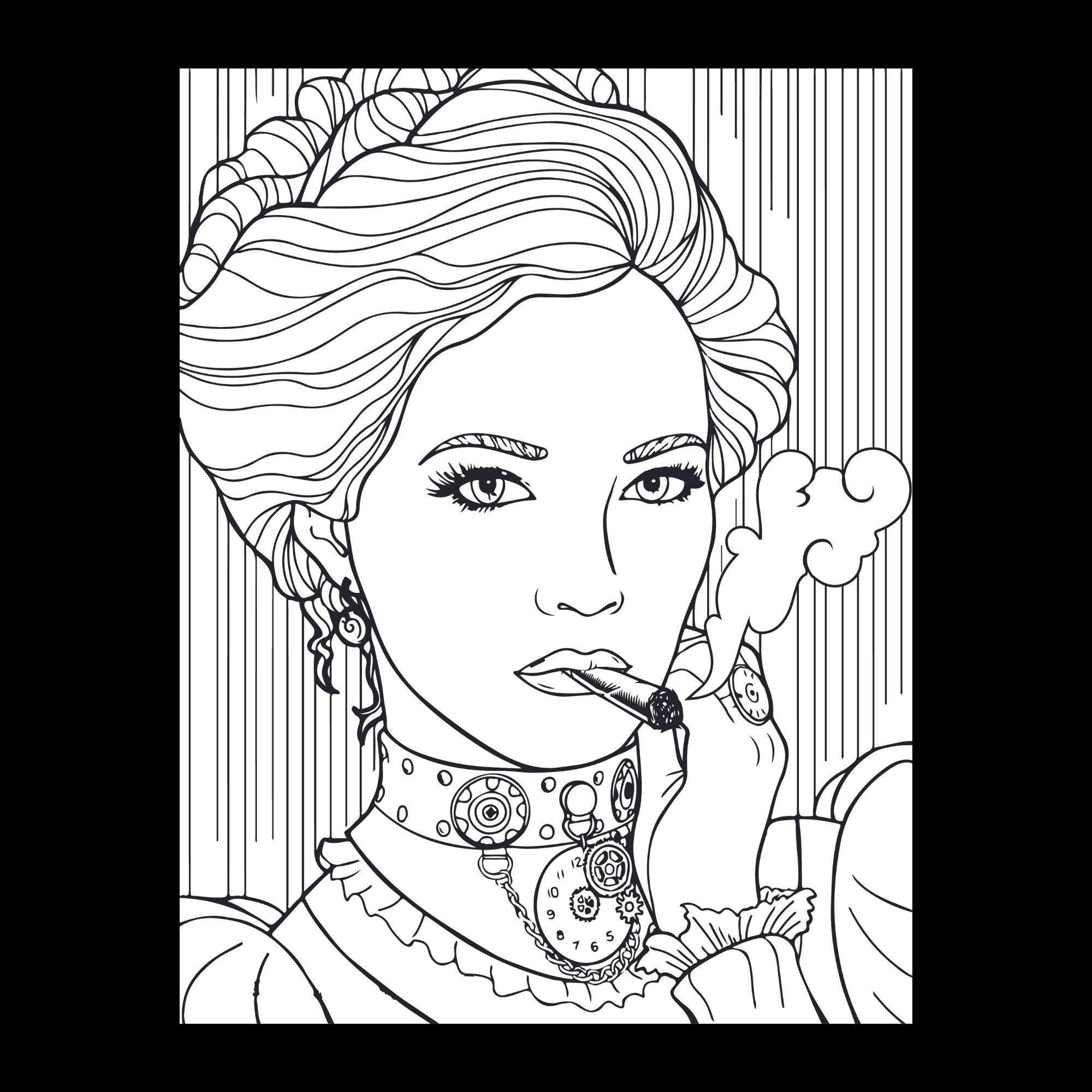 20 Stoner Women Coloring Sheets - Etsy