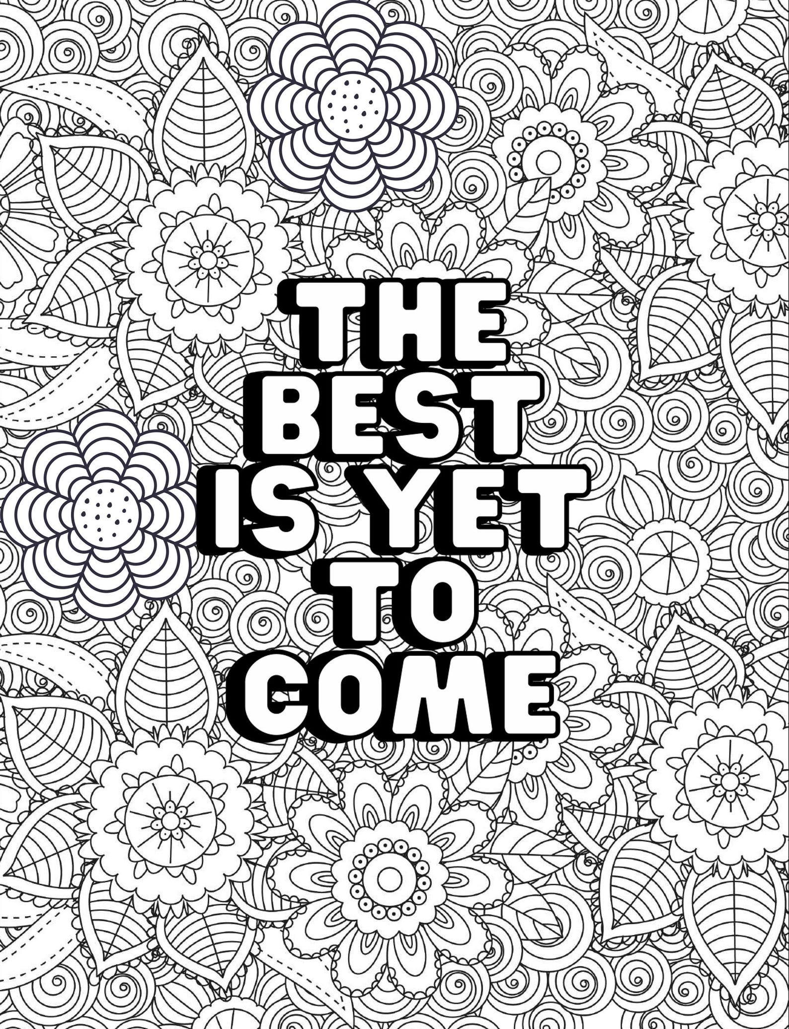 15 Positive & Inspirational Quotes for Dreamers / Digital Coloring ...