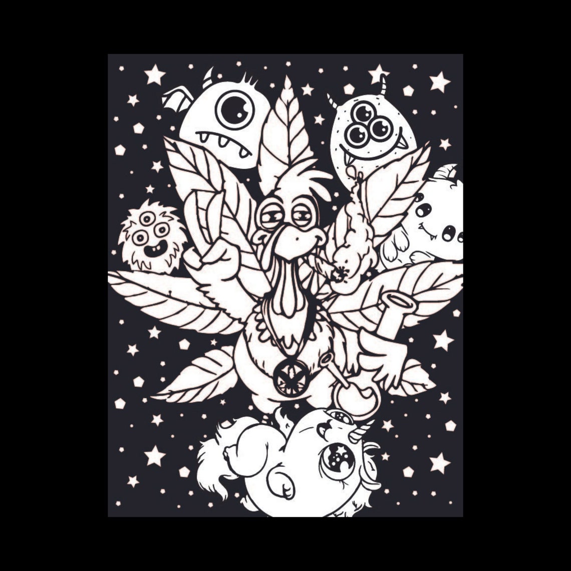 10 Psychedelic Coloring Pages - Etsy