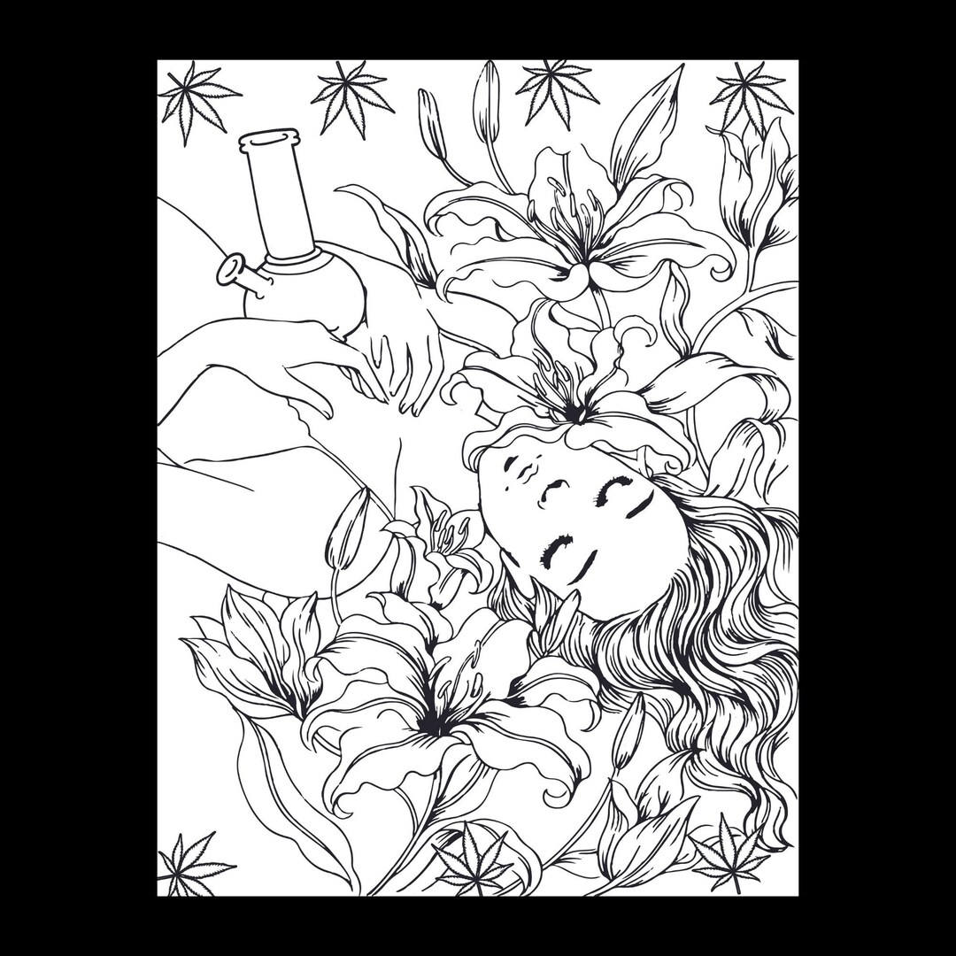 10 Women Stoner Coloring Pages for Adults - Etsy