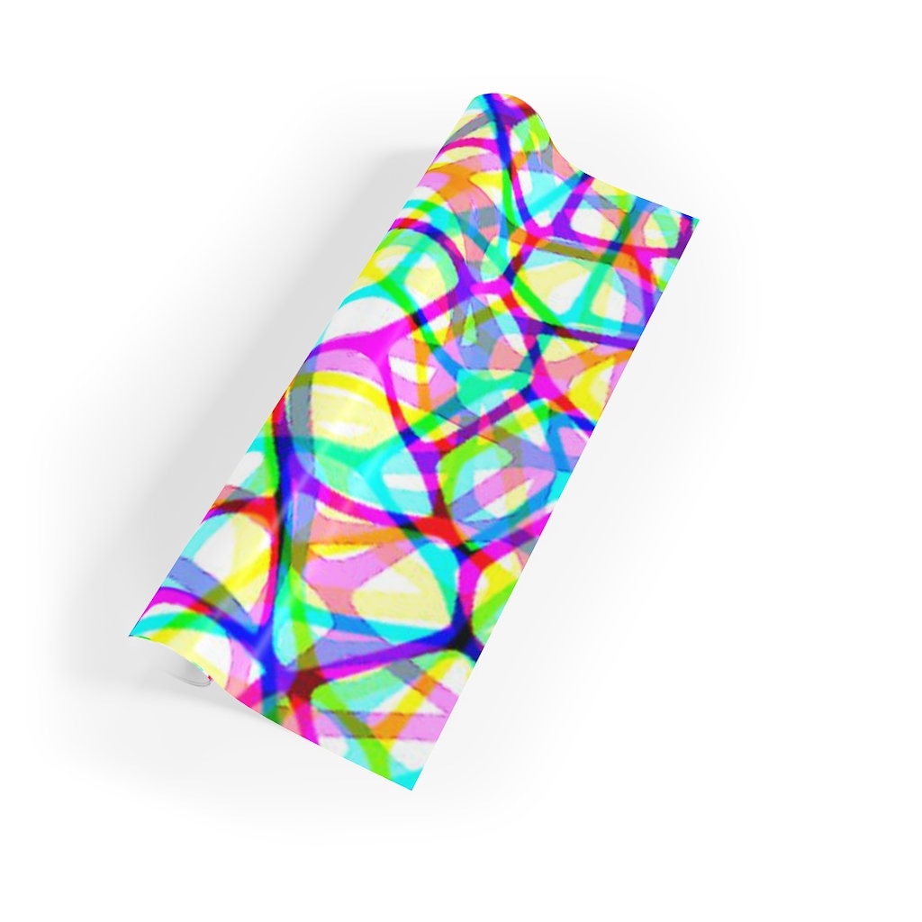 Neon Gift Wrapping Paper, Bright Wrapping Paper, Rainbow Colored Gift ...