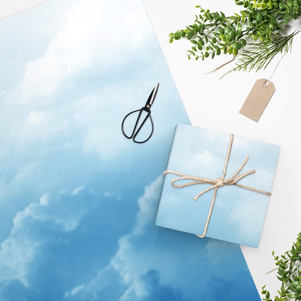 Sky Wrapping Paper, Blue Sky Cloud Paper, Sky Paper, Cloud Wrapping ...