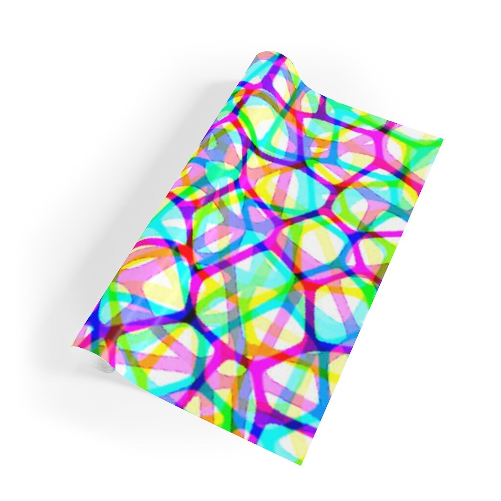 Neon Gift Wrapping Paper, Bright Wrapping Paper, Rainbow Colored Gift ...