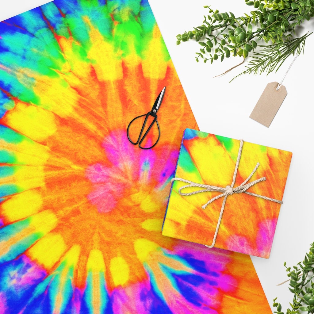 Wrapping Paper, Tie Dye Wrapping Paper,neon Wrap, Grateful Dead Gift ...