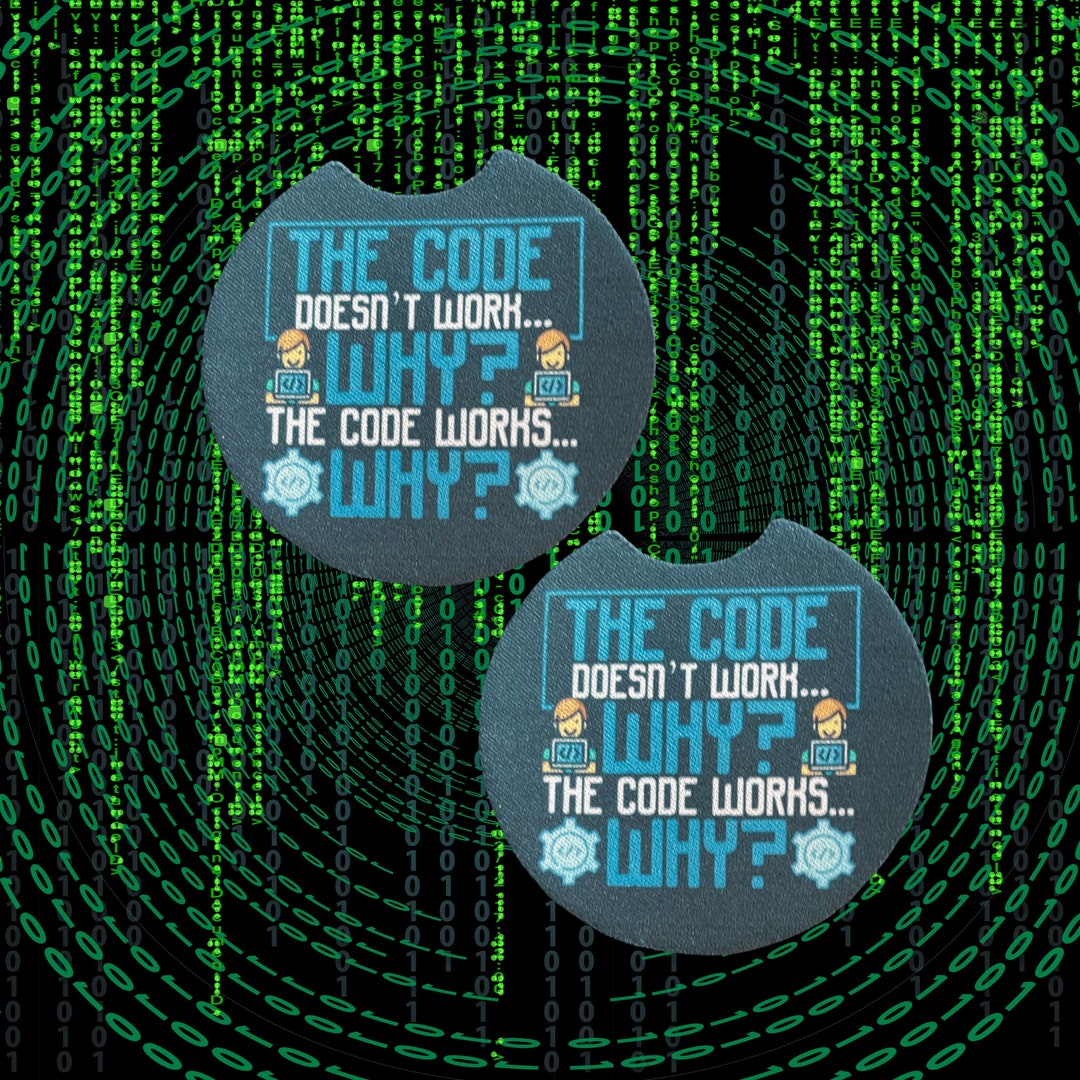 Funny Computer Code, Set of 2, Car Coasters - Etsy