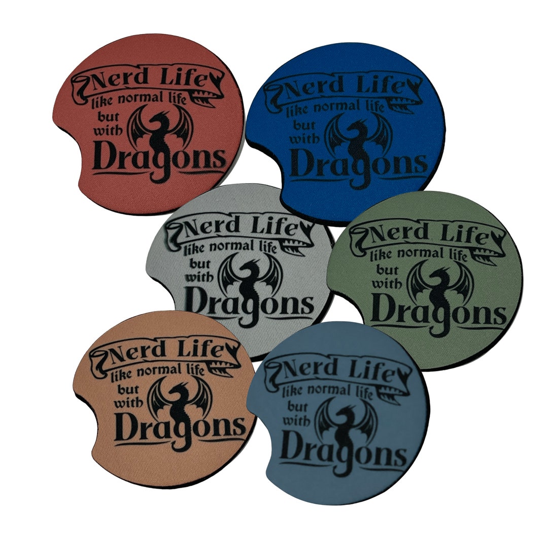 Nerd Life, Dungeons and Dragons, Fantasy, Set of 2, Car Coasters - Etsy