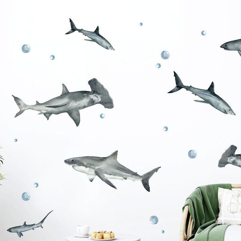 Shark Wall Sticker - Etsy