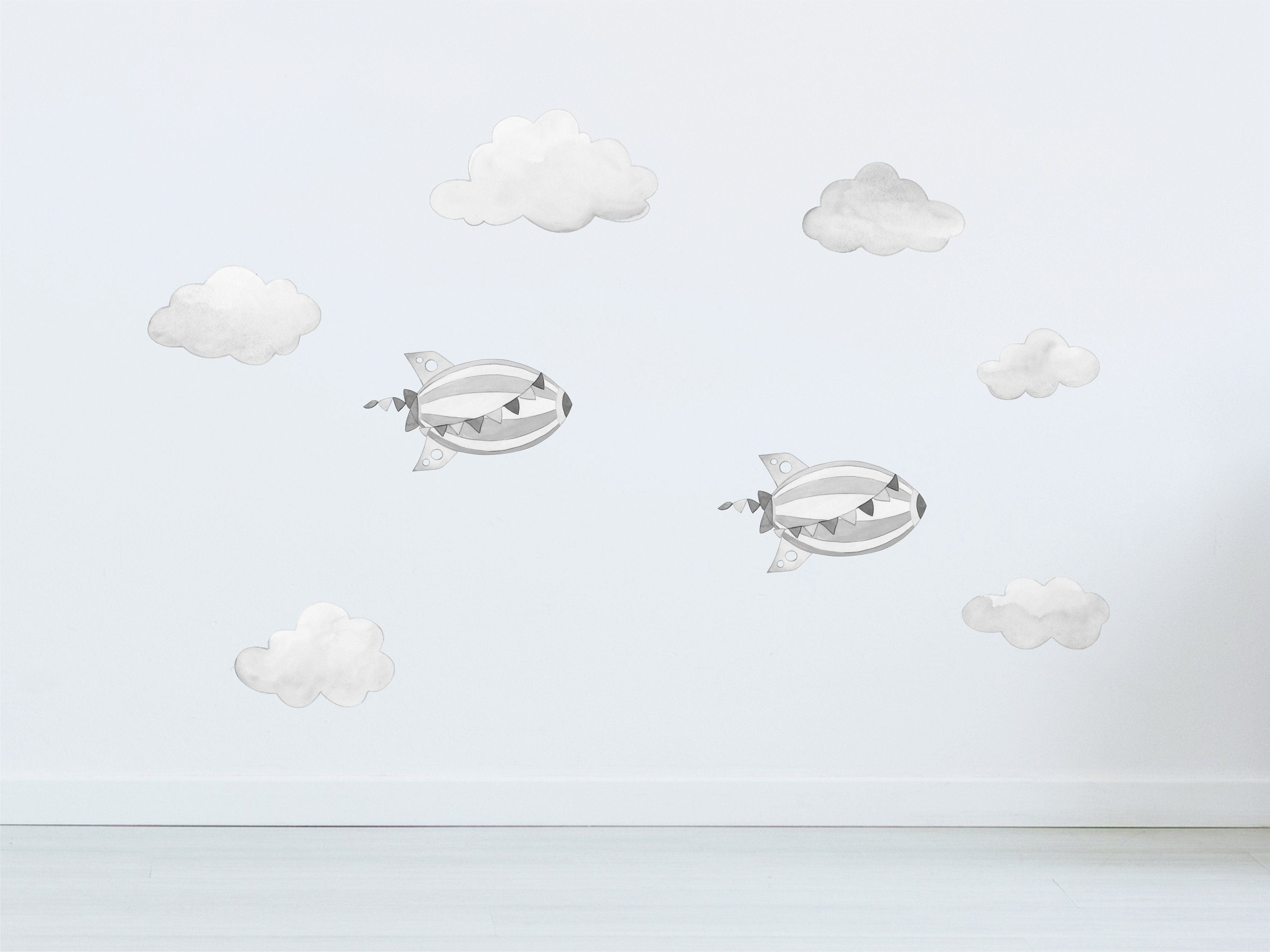 Wall Decals & Murals Blimp with Bunting Fabric Wall Decal 2 Pack of ...