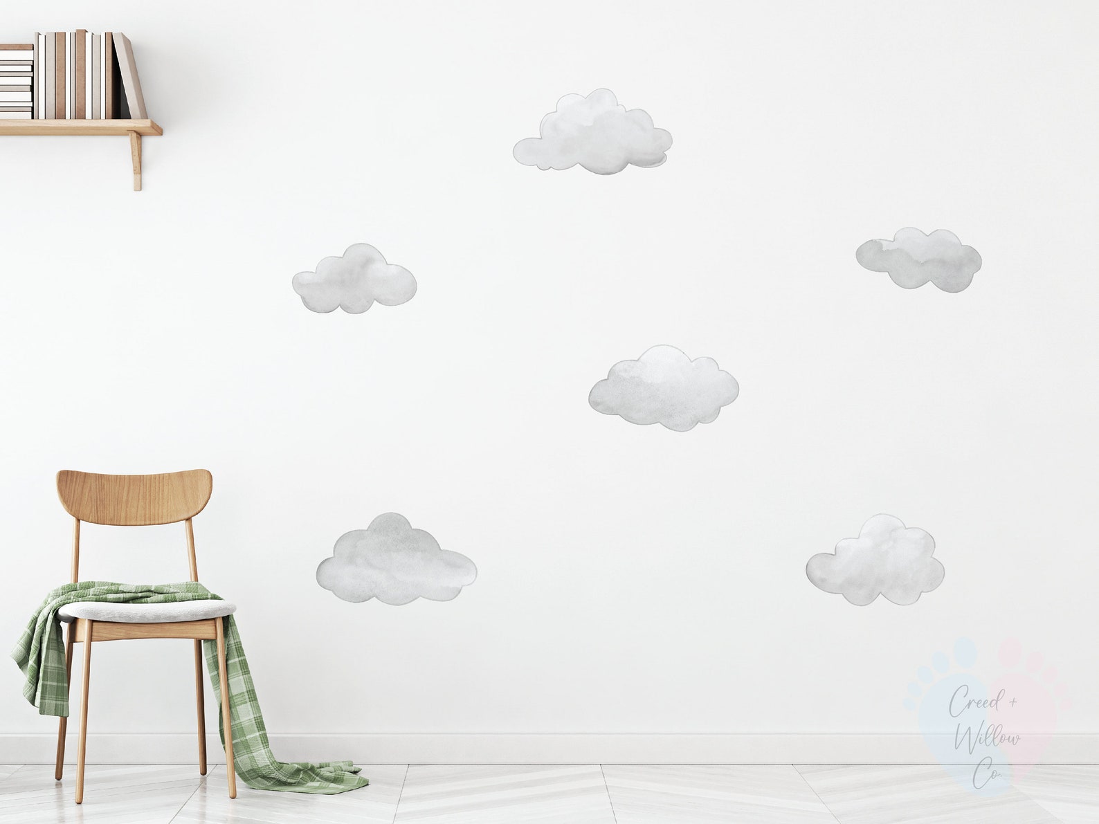 Light Grey Cloud Wall Decals: Removable Nursery Stickers - Etsy