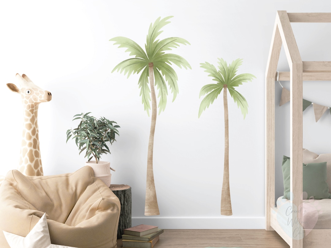 Palm Tree Wall Stickers, Tropical Palm Tree Wall Decals - Etsy