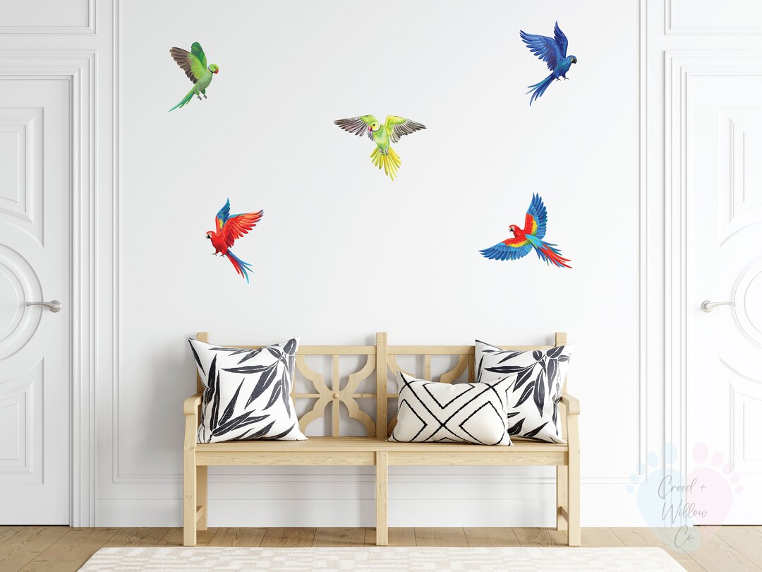 Parrot Bird Wall Decals Rainbow Bird Stickers - Etsy