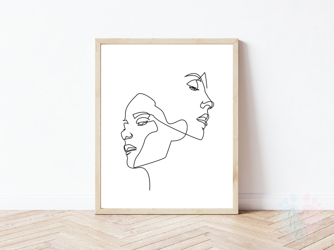 Line Face Wall Print, Line Art - Etsy