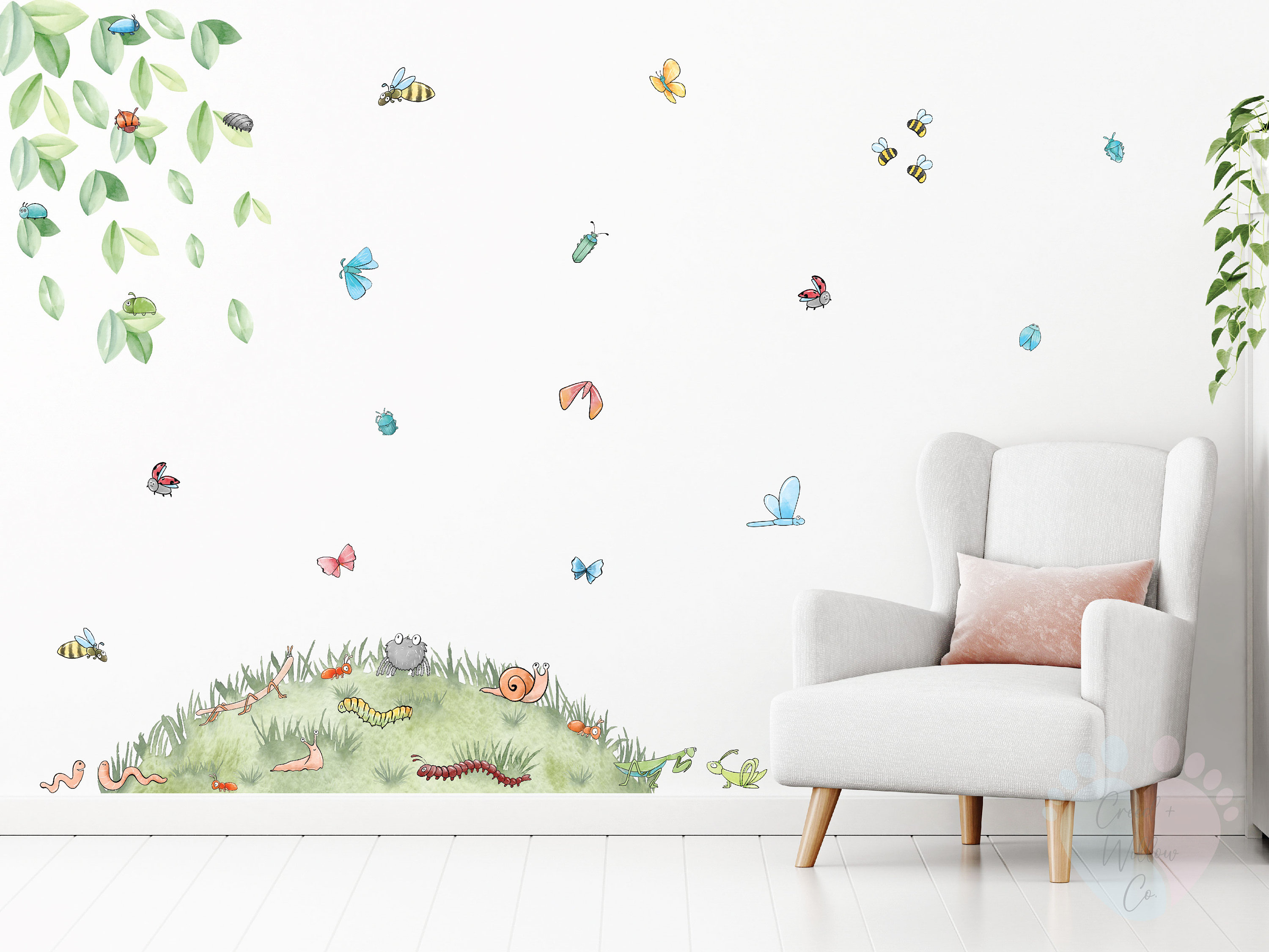 Bug Wall Decals, Insect Wall Stickers, Ladybugs and Bee Wall Stickers ...