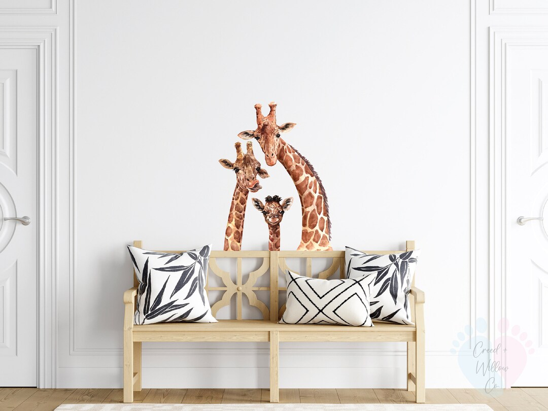 Giraffe Head Wall Stickers Silly Giraffe Wall Decals Giraffe - Etsy ...