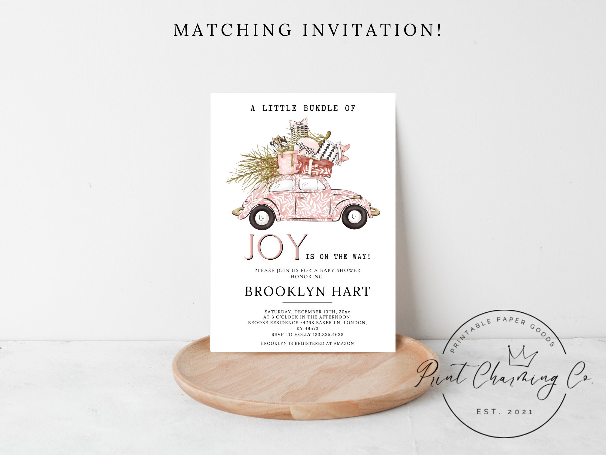 Editable Pink Christmas Registry Insert Printable Instant - Etsy