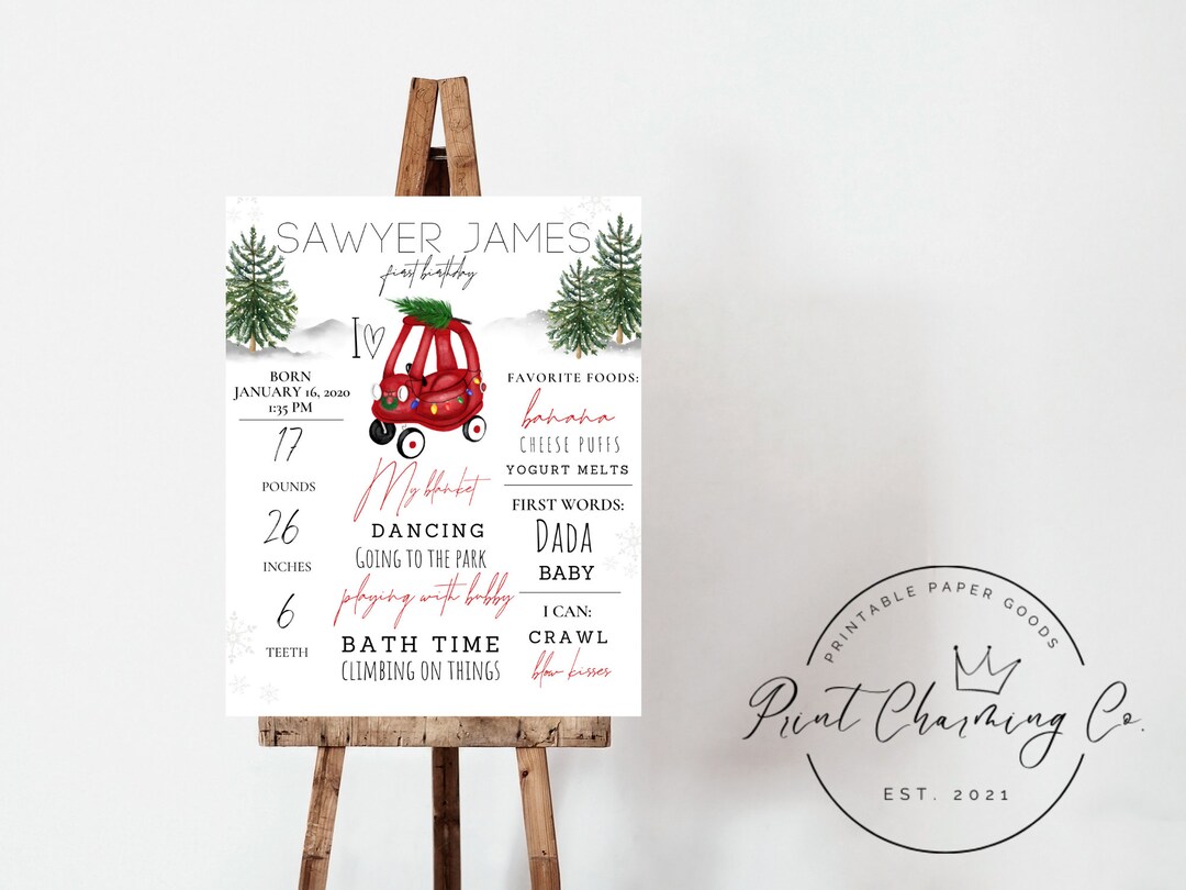 EDITABLE, Oh What Fun!, Holiday Milestone Template, Winter Birthday ...