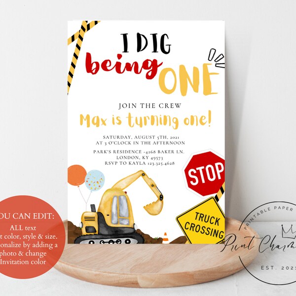 Construction Invite - Etsy