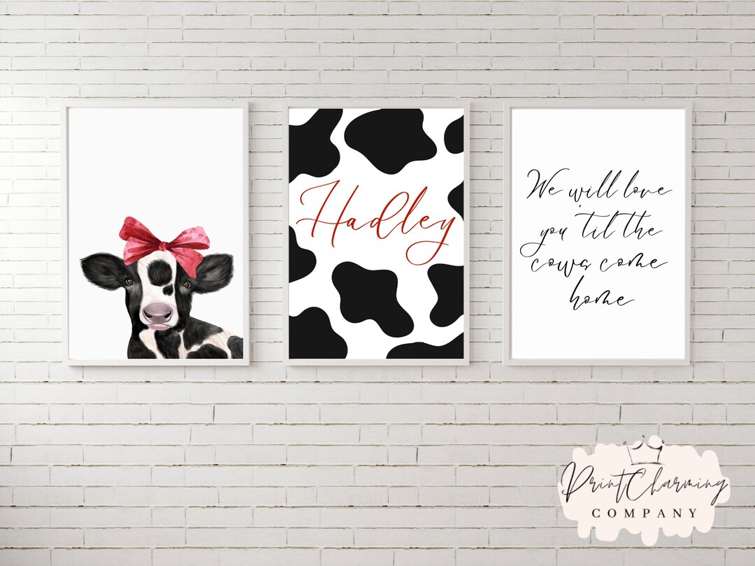 Farm Nursery Print, Cow Nursery Decor, Set of 3 Nursery Prints ...