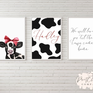 Farm Nursery Print, Cow Nursery Decor, Set of 3 Nursery Prints ...