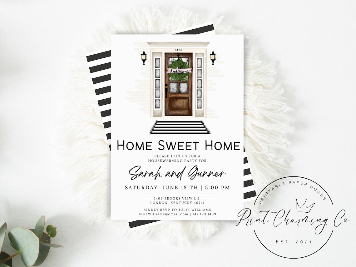 Personalized Door Housewarming Party Invite New Home - Etsy