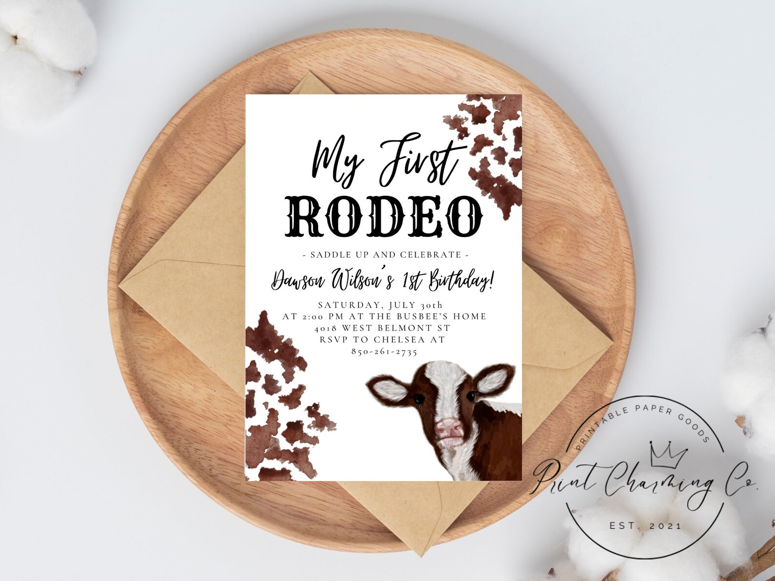 My First Rodeo Birthday Invitation Western First Birthday - Etsy