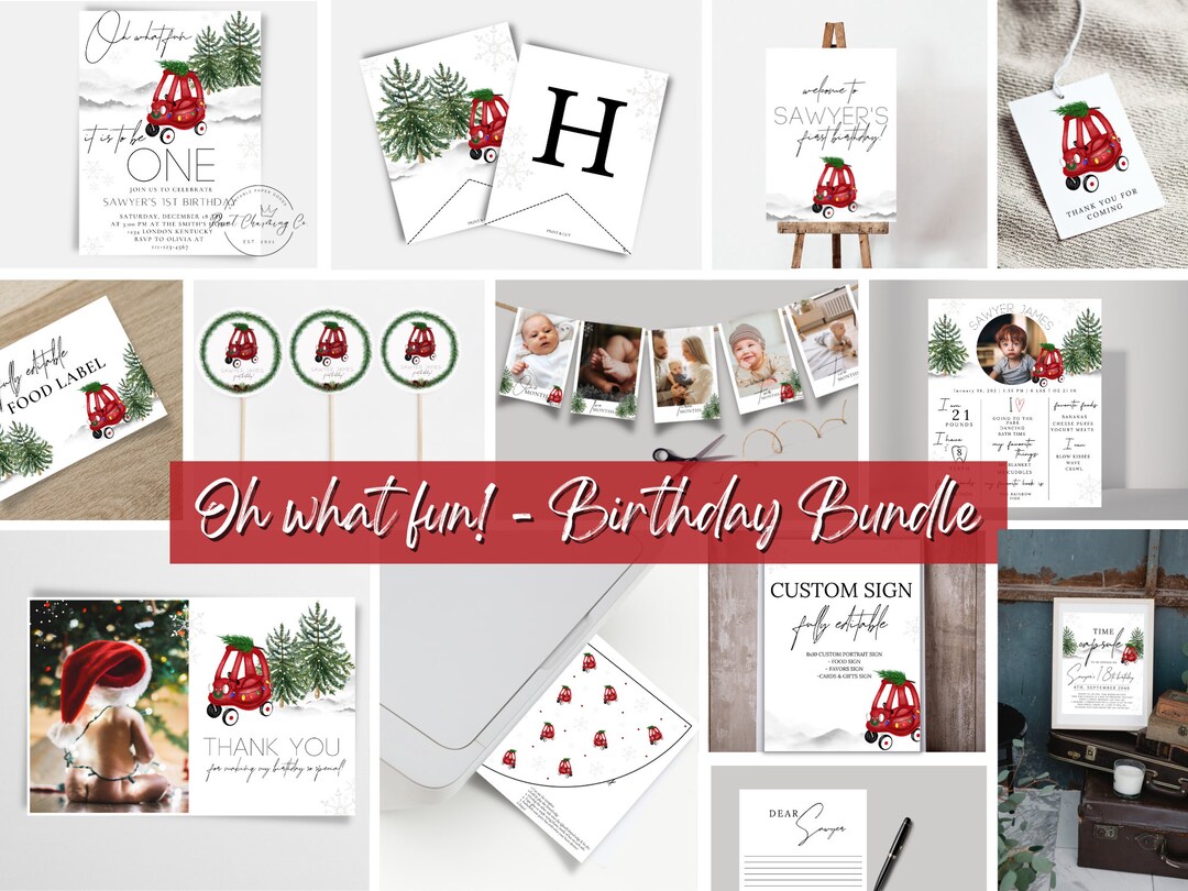 BUNDLE Oh What Fun!, Holiday Birthday, Winter Birthday Bundle ...