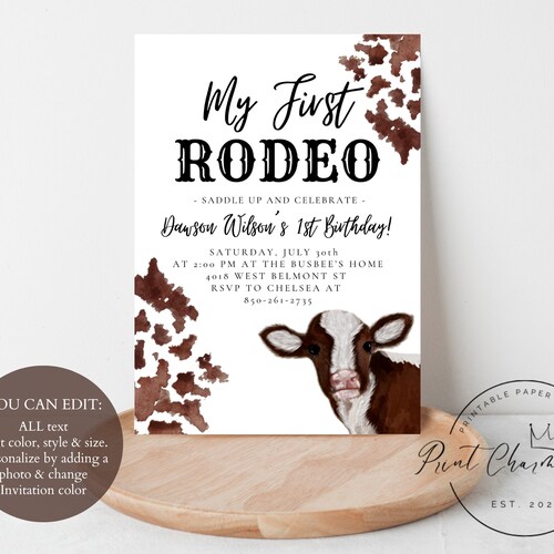 Printable My First Rodeo Birthday Banner Instant Download - Etsy