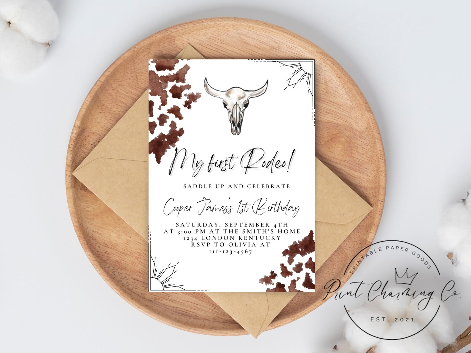 My First Rodeo Birthday Invitation Western First Birthday - Etsy
