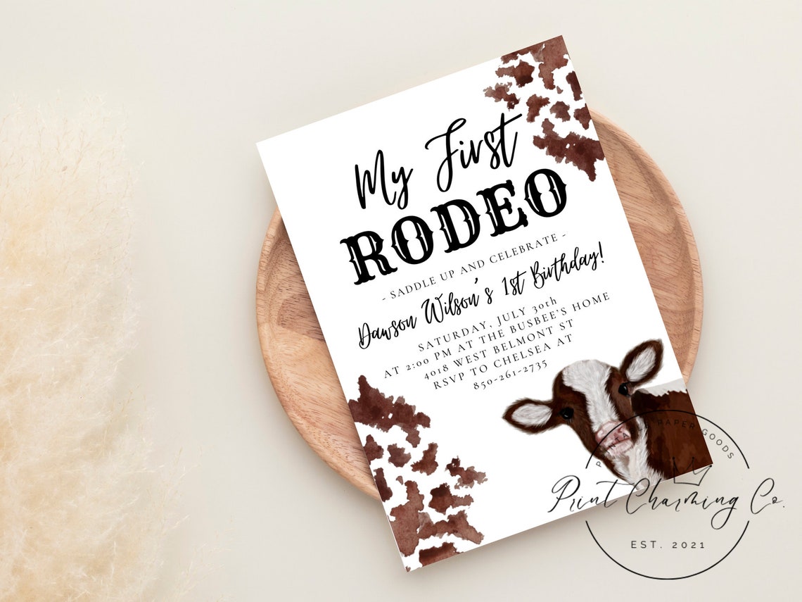 My First Rodeo Birthday Invitation Western First Birthday - Etsy