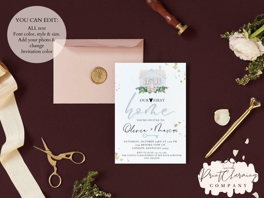 Housewarming Invite, New Home Invitation, Home Couples Party, Instant ...
