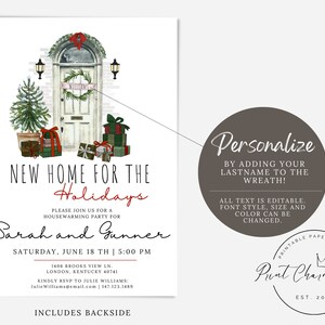 Holiday Personalized Door Housewarming Party Invite, New Home ...