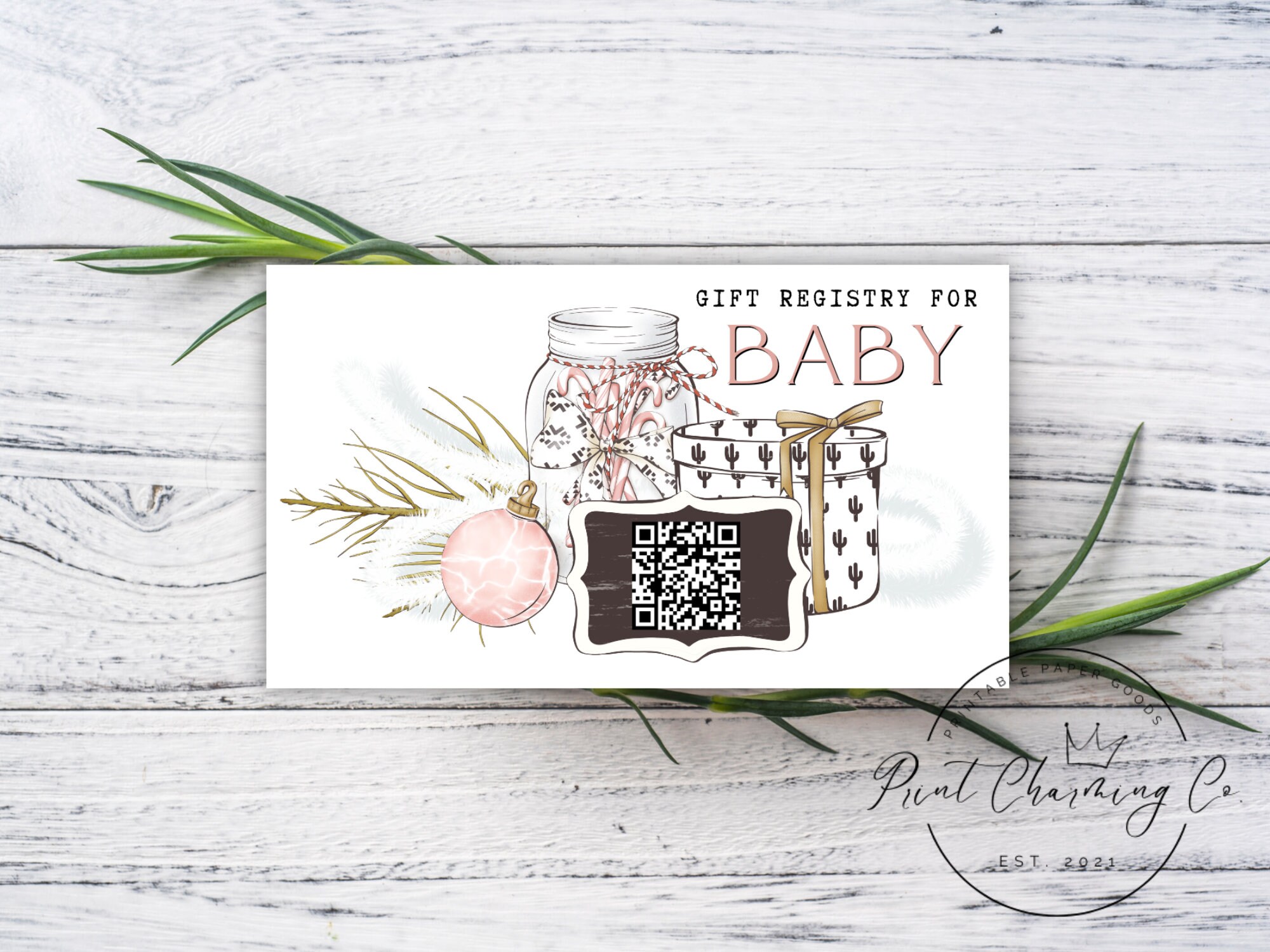 Editable Pink Christmas Registry Insert Printable Instant - Etsy