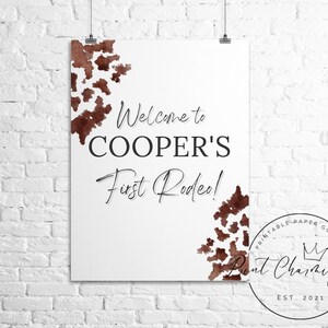 My First Rodeo Welcome Sign, Western First Birthday Sign, Digital ...