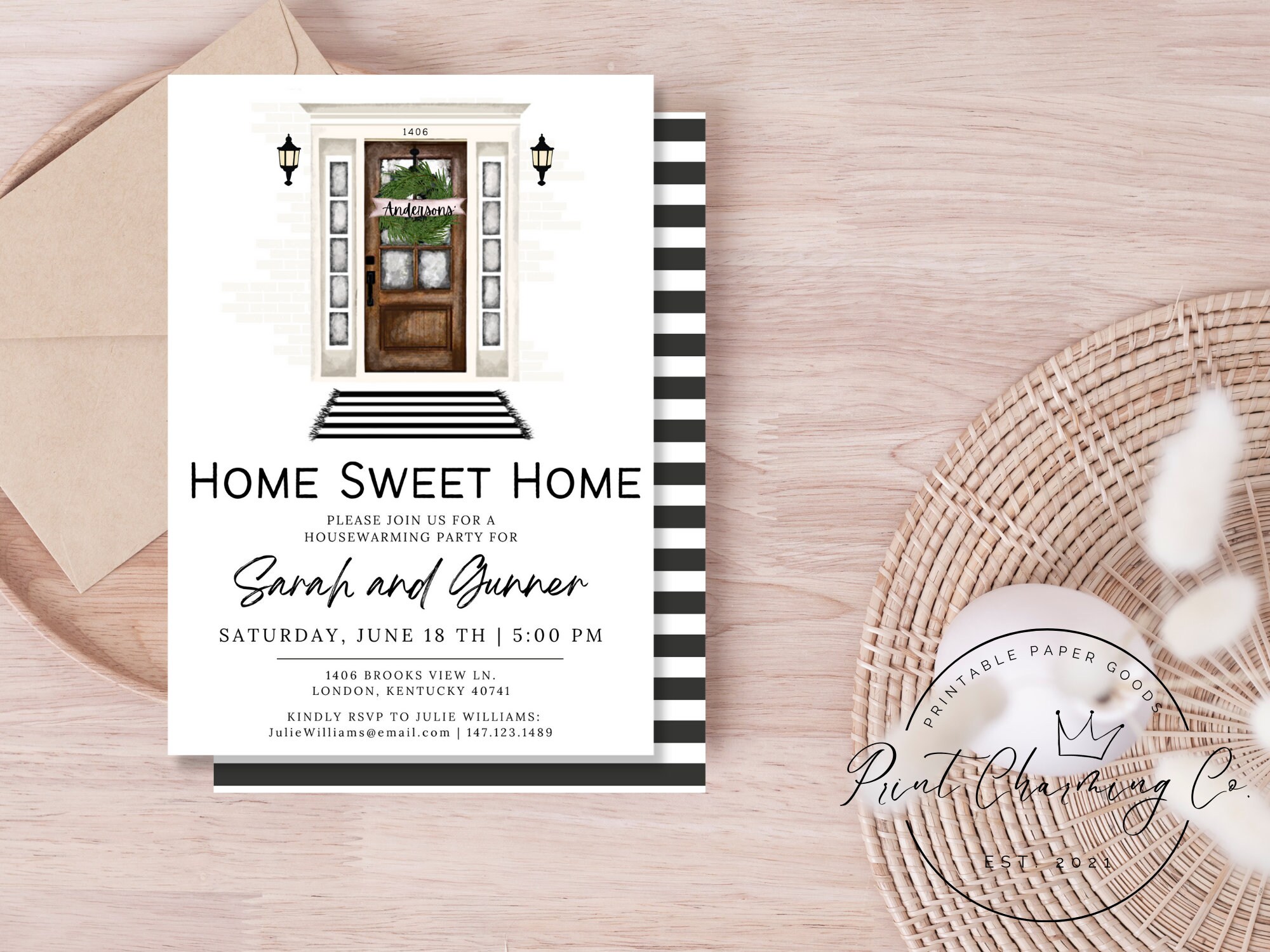 Personalized Door Housewarming Party Invite New Home - Etsy