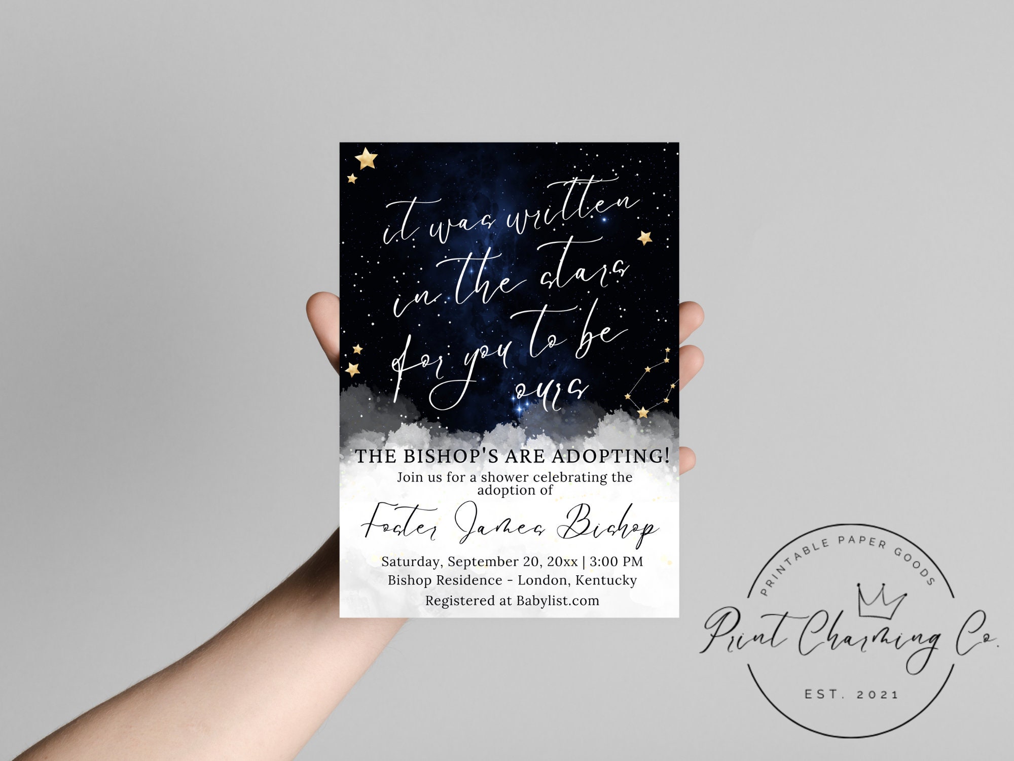 Editable Adoption Baby Shower Invite Shower Invite Written - Etsy