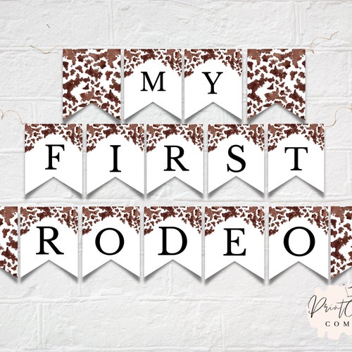 Printable My First Rodeo Birthday Banner Instant Download - Etsy