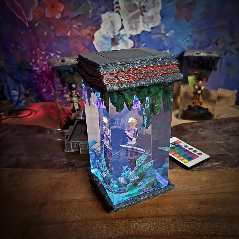 Trunks Shogun Vs Cell Resin Lamp, Dragon Ball Z Samurai LED Night Light ...