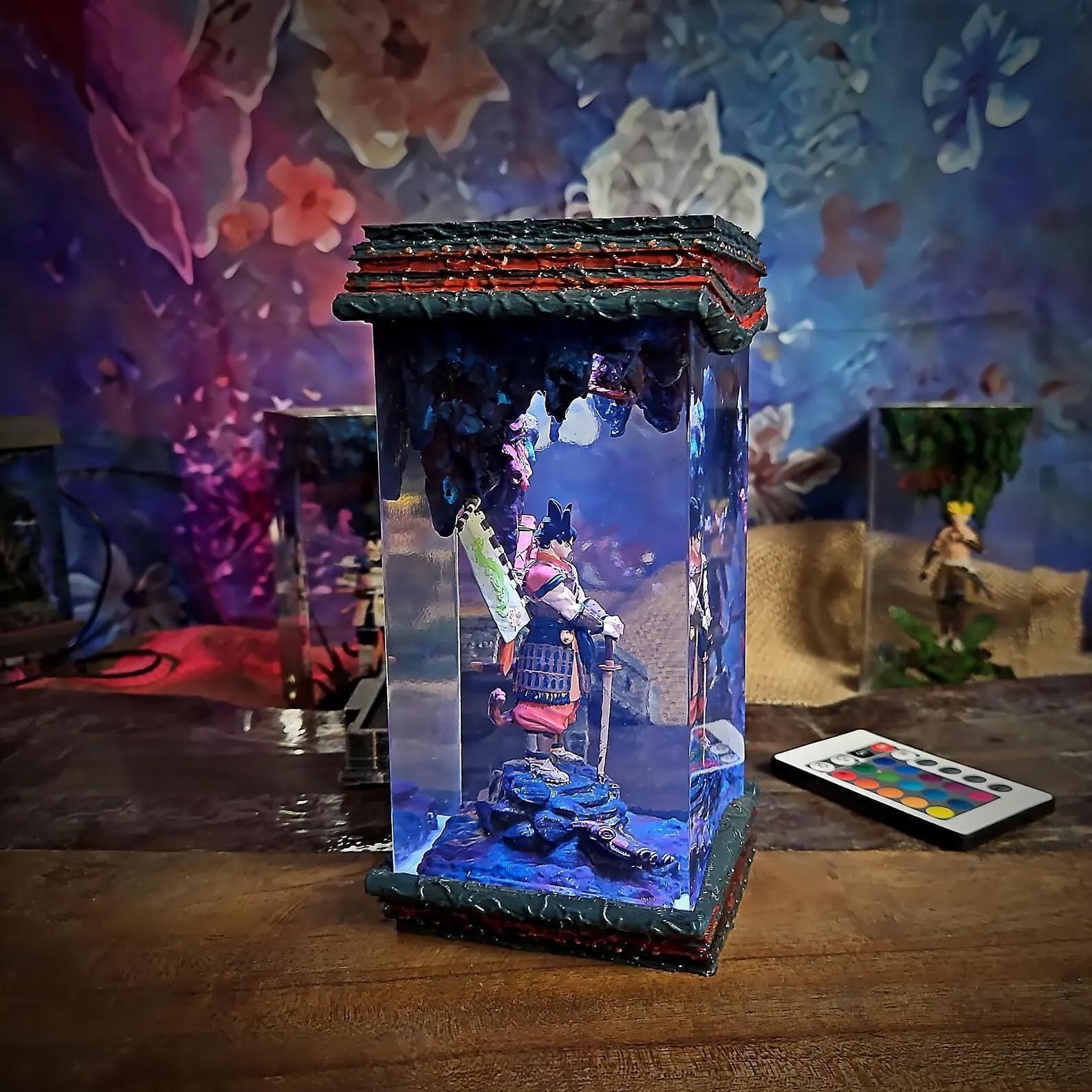 Goku Shogun Resin Lamp, Dragon Ball Z Samurai LED Night Light, Handmade ...