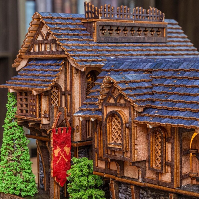 Medieval Manors House Book Nook | DIY Miniature LED Bookshelf Insert ...