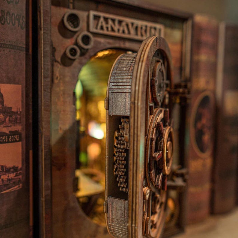 Abandoned Submarine Book Nook Kit – DIY Miniature Shelf Insert With LED, Nautical Steampunk ...