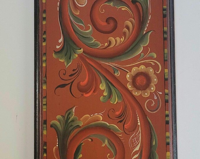 Rosemaled Plaque in Romsdal Style and Classic Norwegian Colors. - Etsy
